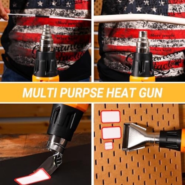 DEKOPRO Heat Gun, 1500W Hot Air Gun Kit with Variable Temperature ...